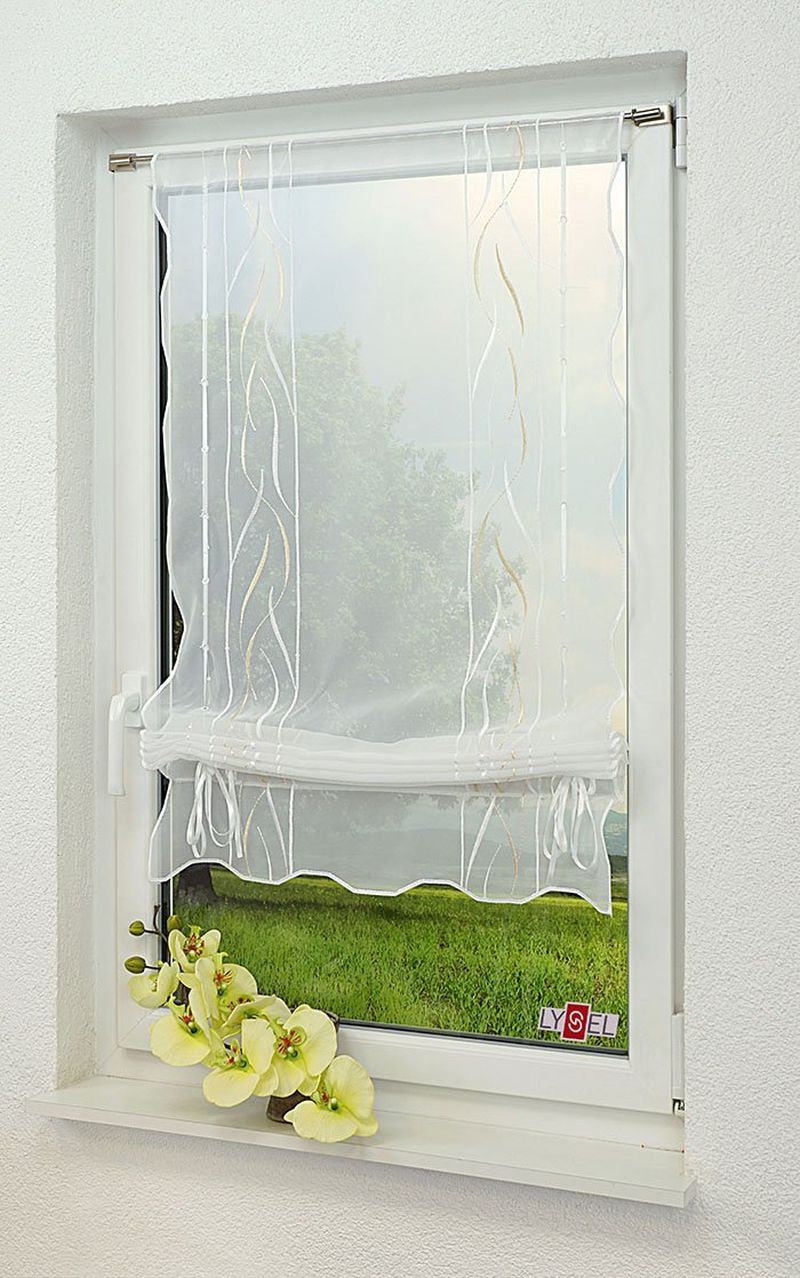 Faltrollo und Raffgardinen im Raumtextilienshop