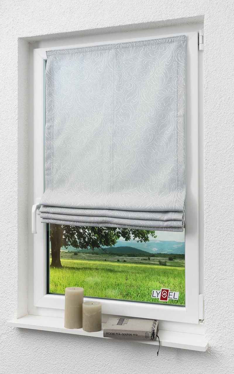 Raffrollo in Grau - stilvolle Raffgardinen im Raumtextilienshop